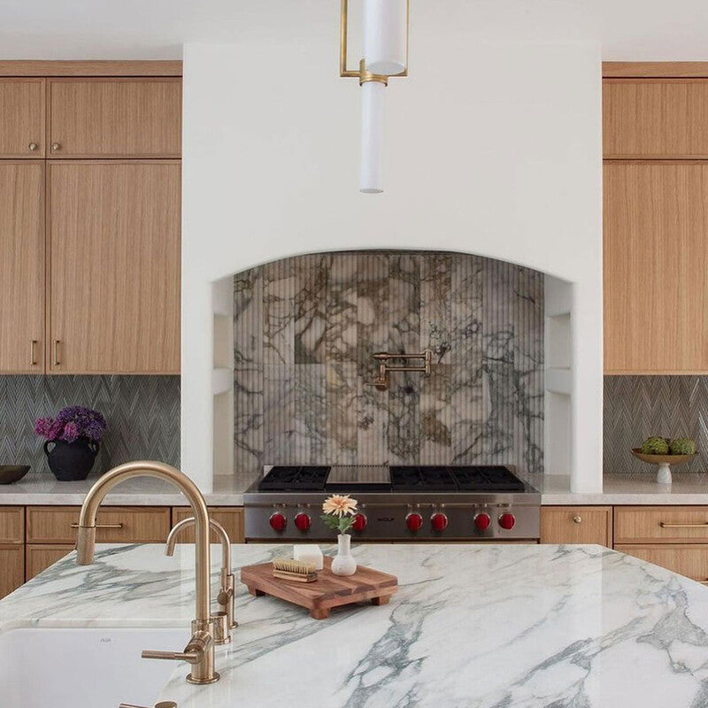 SLIM - CHANNEL - CALACATTA GREEN - 18x36 – SUBSTRATE